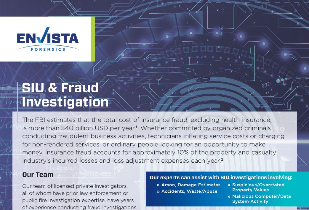 SIU and Fraud Investigations | Envista Forensics